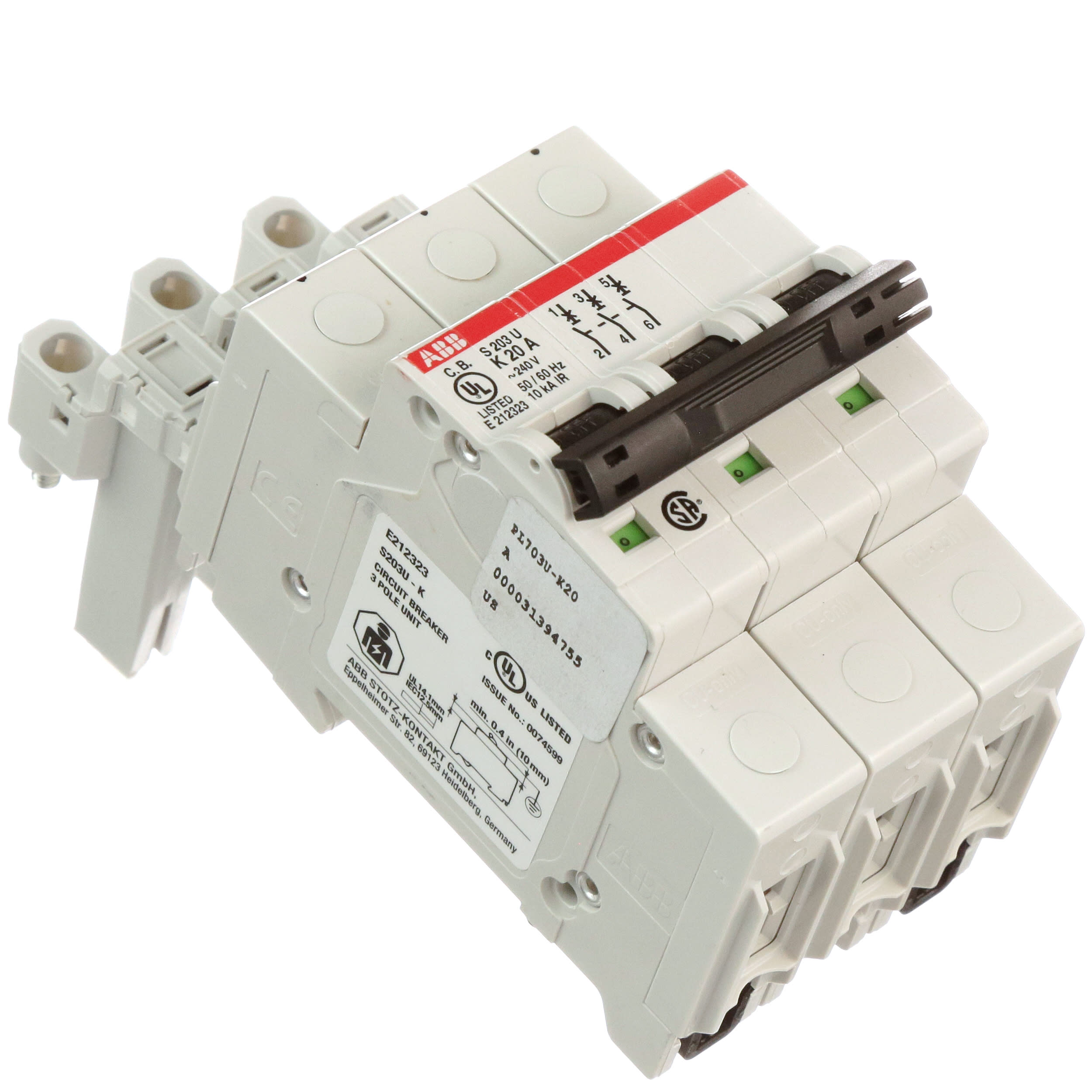 ABB - PL703U-K20 - PROLINE PANEL BOARDS, PROLINE 3P 20A 240VAC K CURVE - RS
