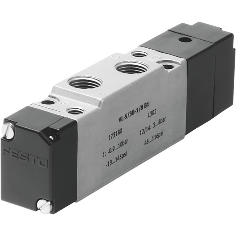 Festo - VL-5/3G-1/8-B - Pneumatic Valve, 5/3, air actuate/spring return ...