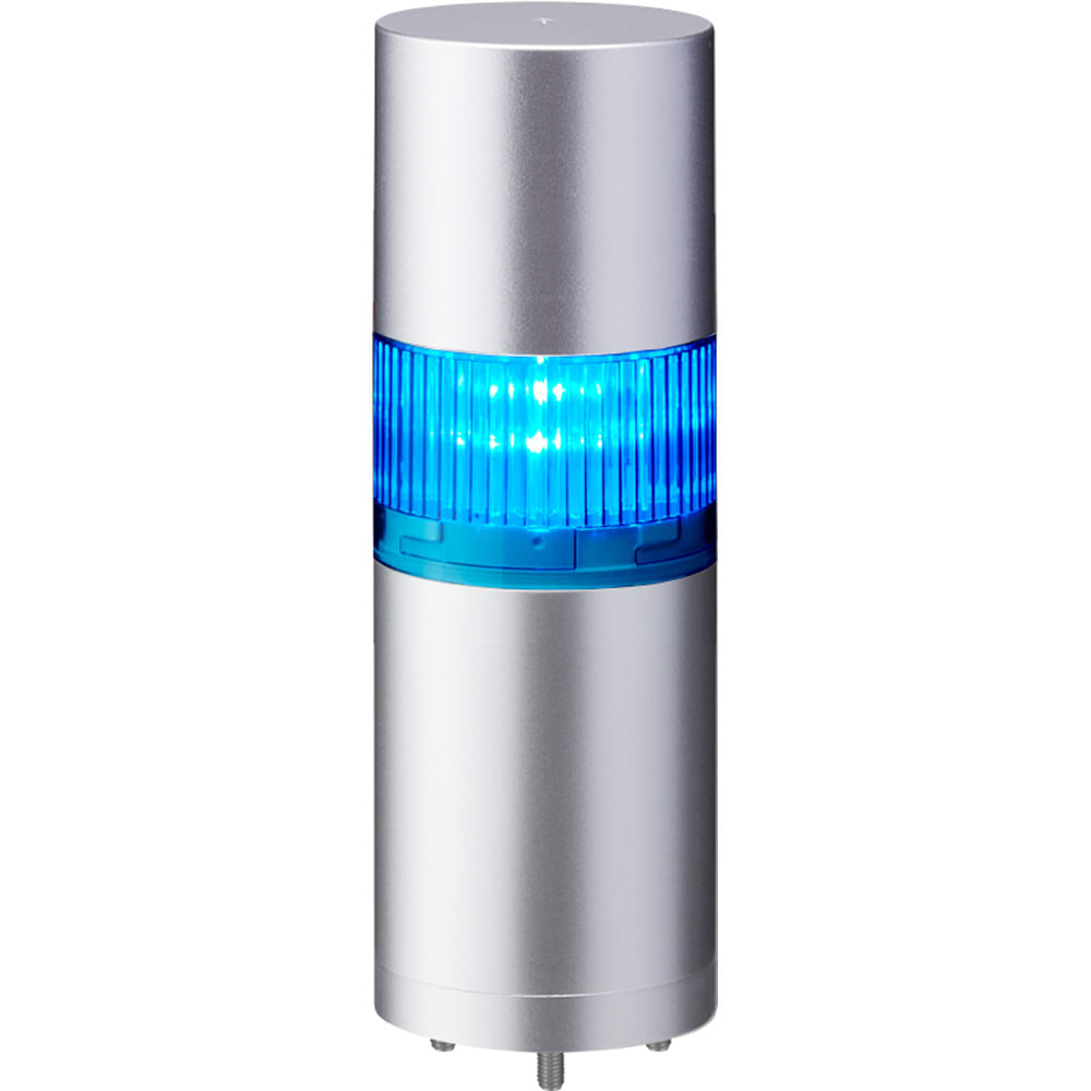 Patlite - LR6-102WJBU-B - Light Tower,60MM,24VDC,Direct Mount/Cable,Flashing/Buzzer,Silver - RS