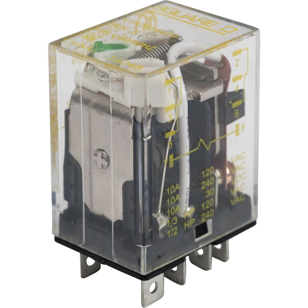 Square D - 8501RSD42V53 - Power Relay,8 Pin,24 VDC,DPDT,Socket Mount ...
