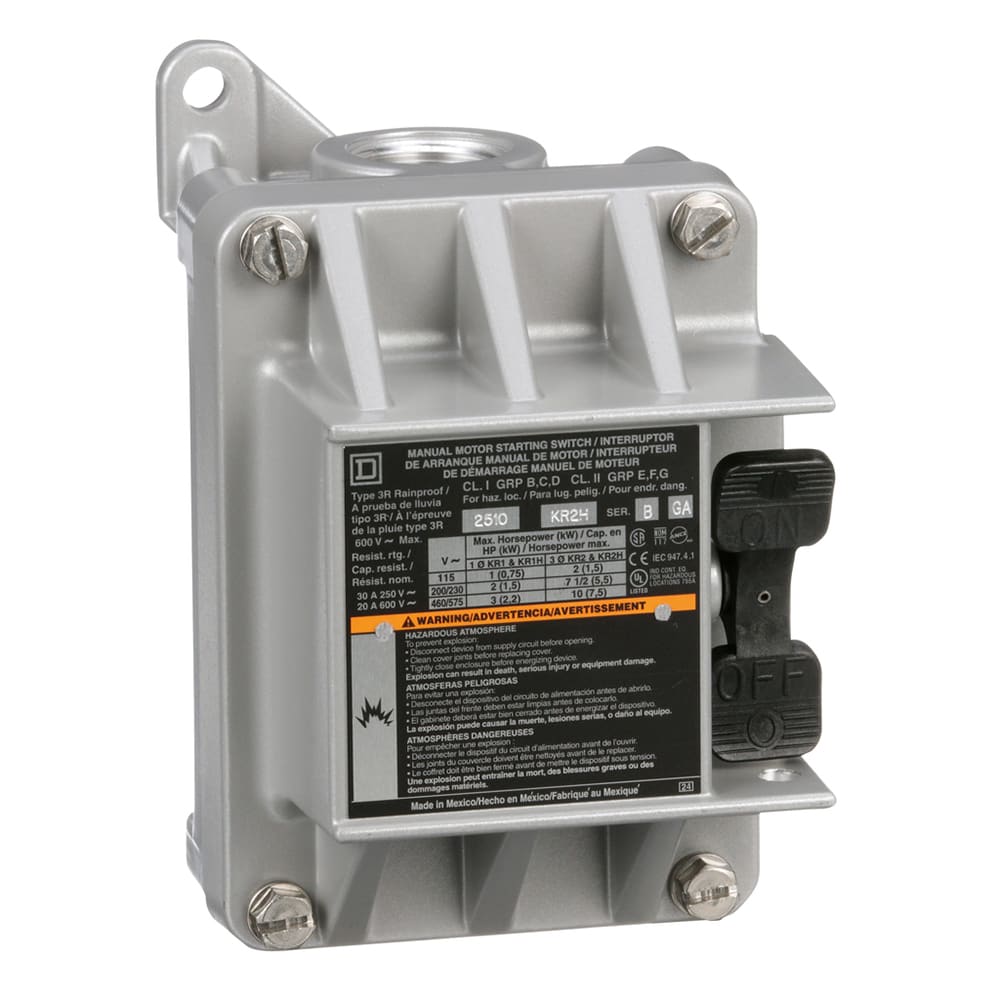 Square D - 2510KR2H - Manual Switch - NEMA 7&9 - 3P - Toggle Operated ...