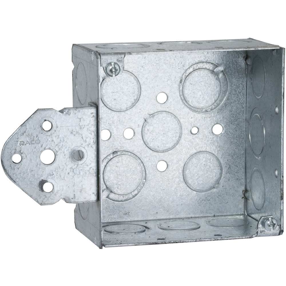 RACO - 251 - 4" Square Box 2-1/8" Deep B-Bracket 1/2"-3/4" TKO - RS