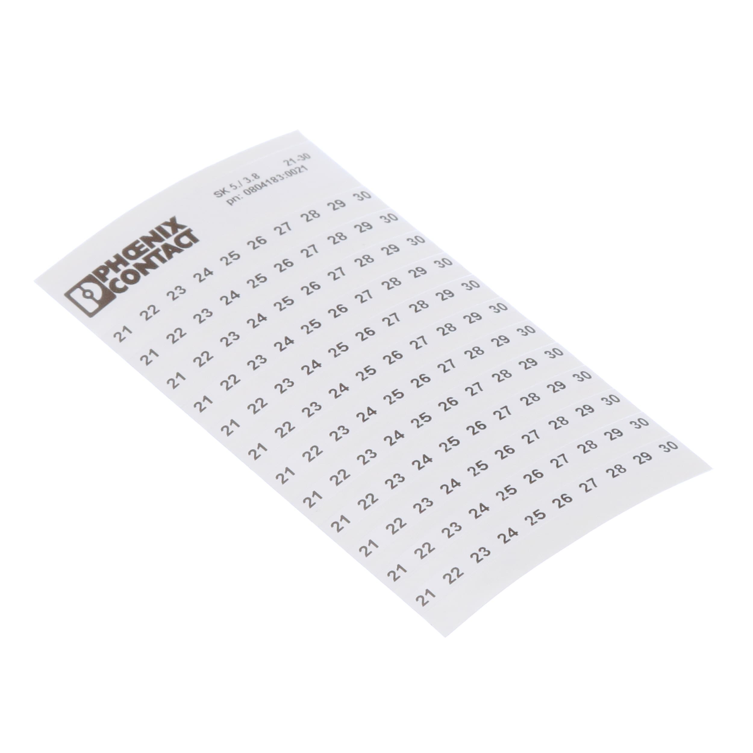 Phoenix Contact - 0804183:0021 - Label;terminal block marker;Adhesive ...