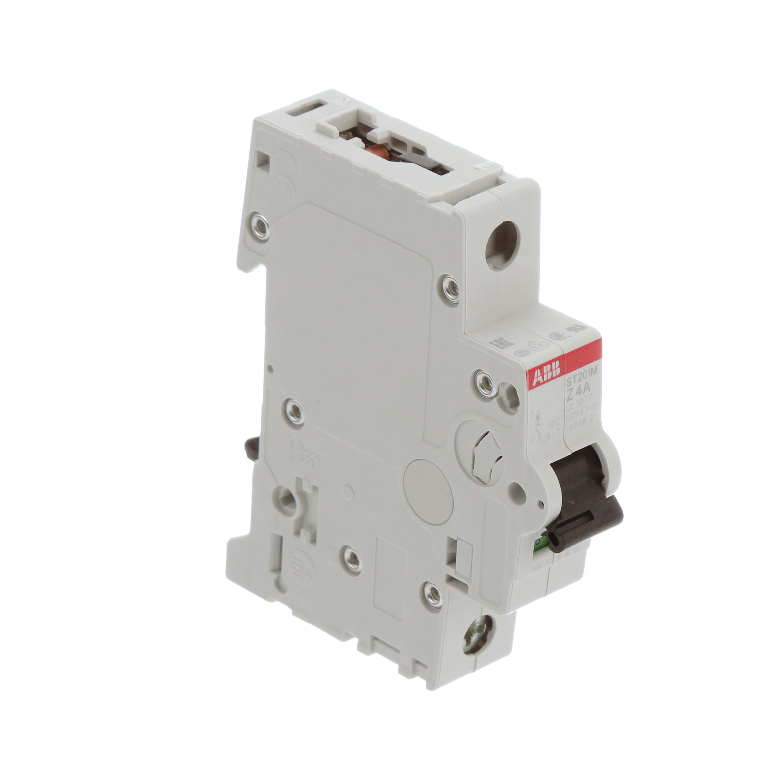 ABB - ST201M-Z4 - Circuit Breaker,Miniature,DIN Rail Mount,Z Curve,1 Pole,4A - RS