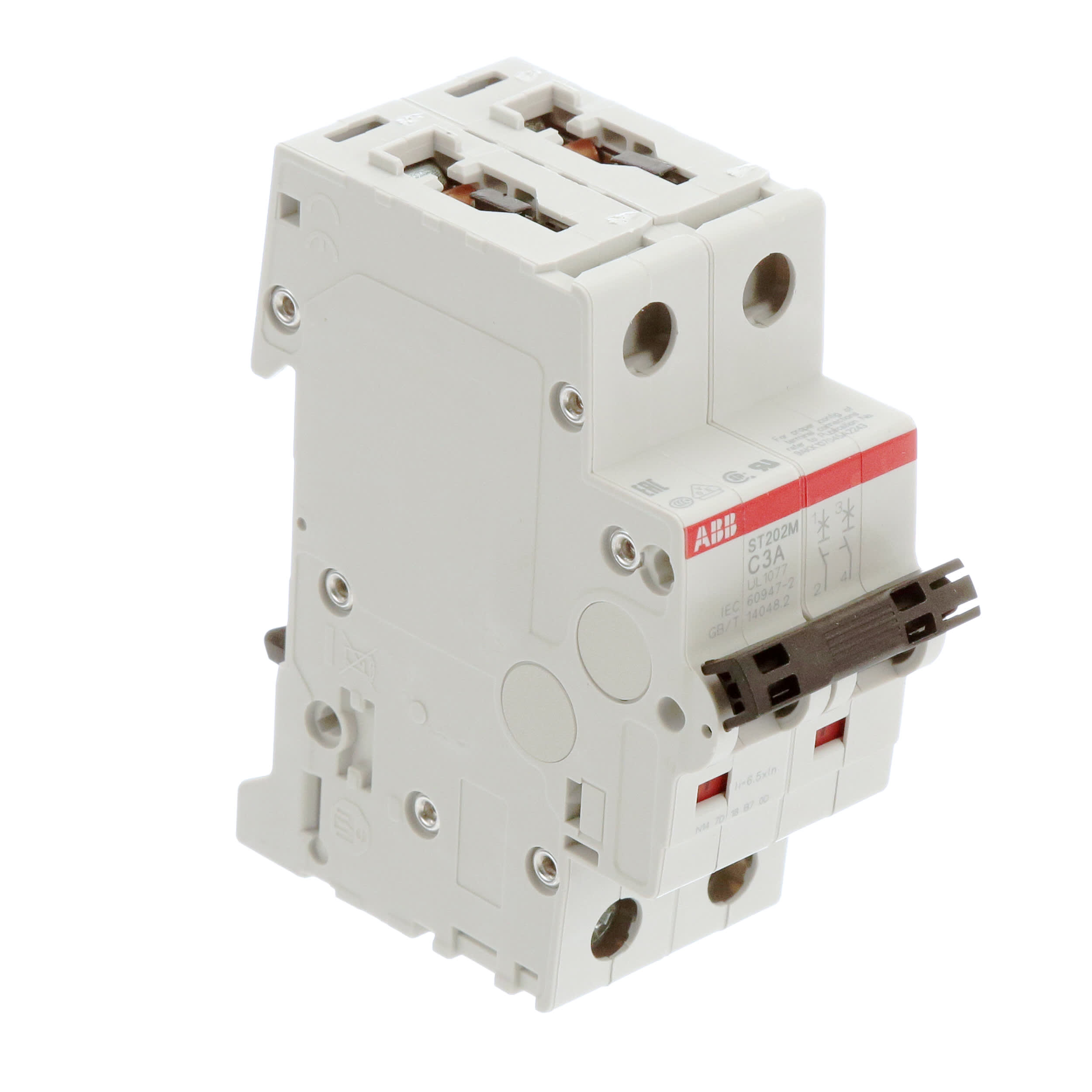 ABB - ST202M-C3 - Circuit Breaker, Miniature, DIN Rail Mount, C Curve, 2 Pole, 3A - RS