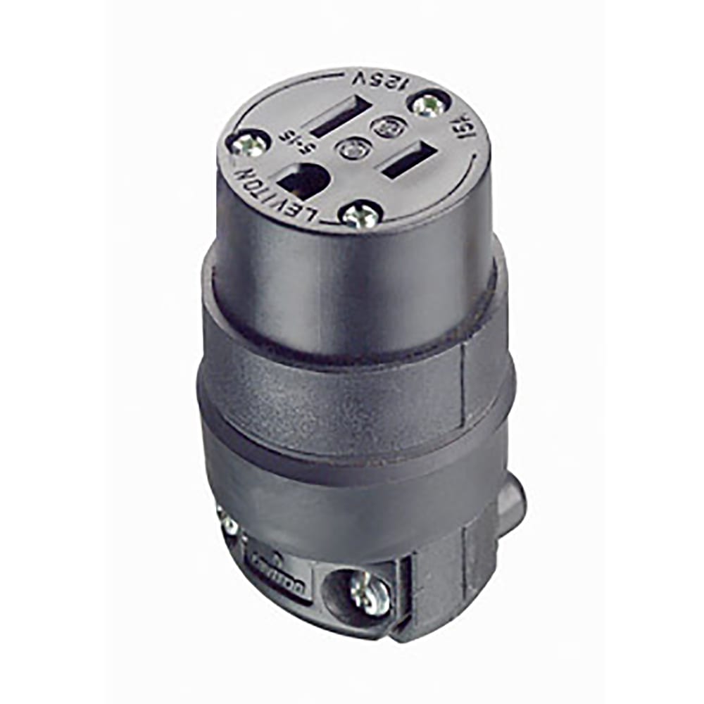 Leviton - 515CR - Outlet Connector, 15A, 125V, 5-15R, 2P, 3 Wire ...