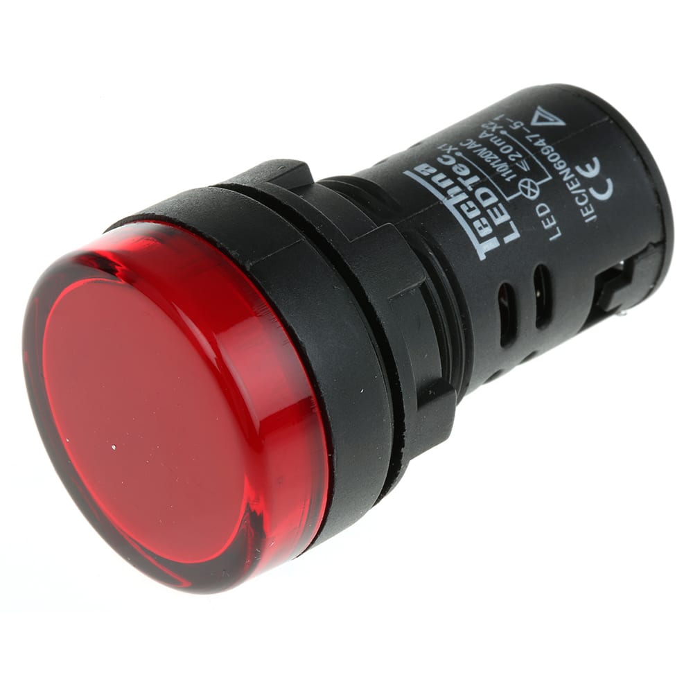 RS PRO - 7637927 - Panel Mount Indicator Red LED 22mm Panel Mount Screw ...