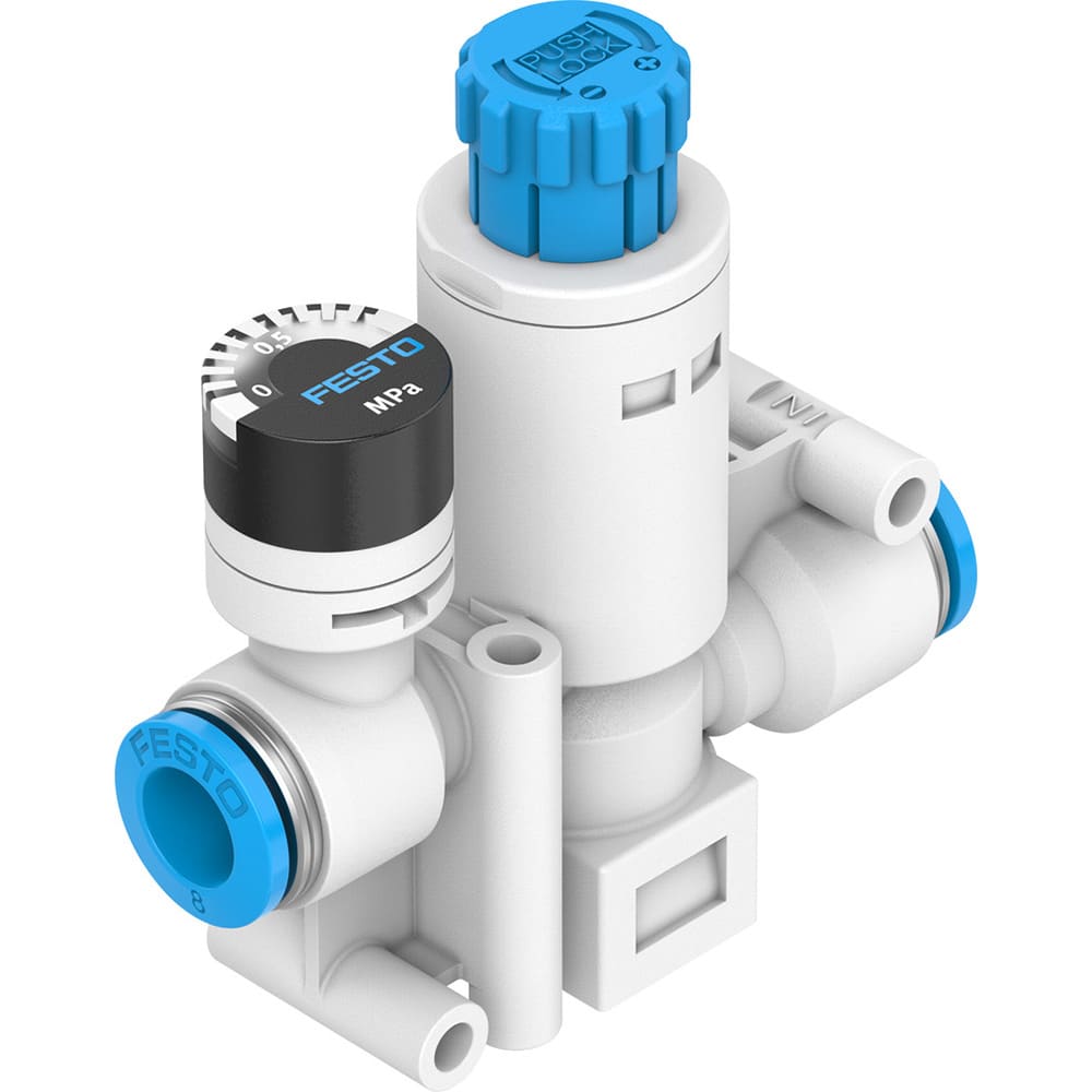 Festo - VRPA-CM-Q6-E - Pressure Regulator, inline, gauge, 6mm ...