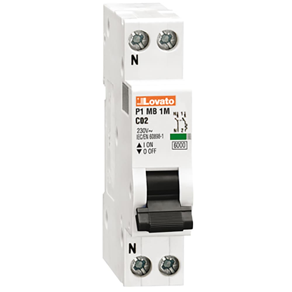 LOVATO Electric - P1MB1MC10 - Miniature Circuit Breaker, 1P+N - 6Ka. 1 ...