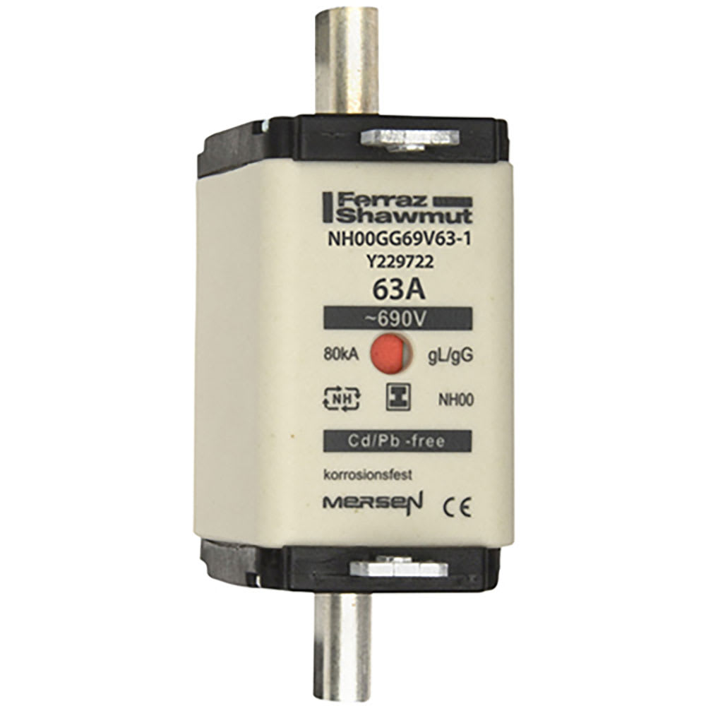 Mersen - Y229722 - Fuse-Link, NH, Ceramic, Double Indicator, Size 00 gG ...