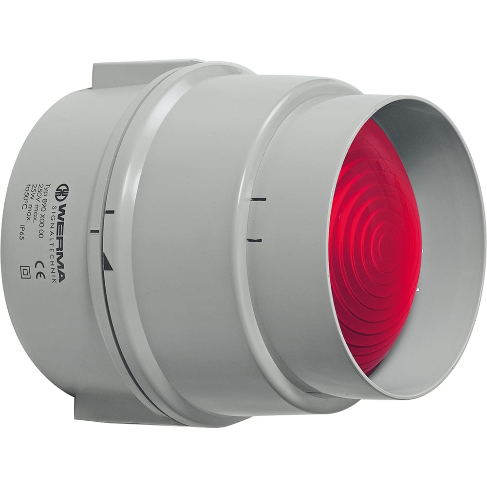 WERMA - 89010000 - Beacon,Permanent, BWM 12-240VAC/DC,Red - RS