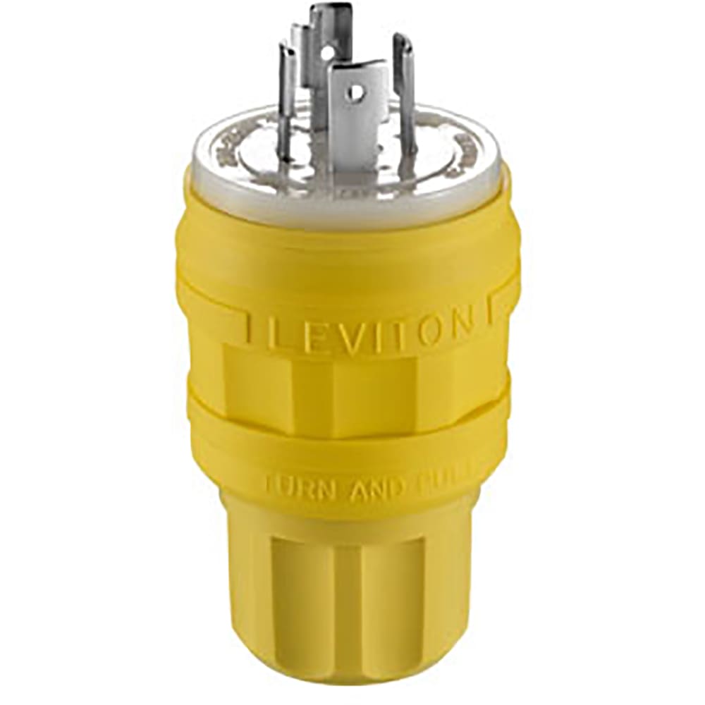Leviton - 26W75 - Locking Plug, 20A, 250V, 3-Phase, L15-20P, 3P, 4 Wire ...
