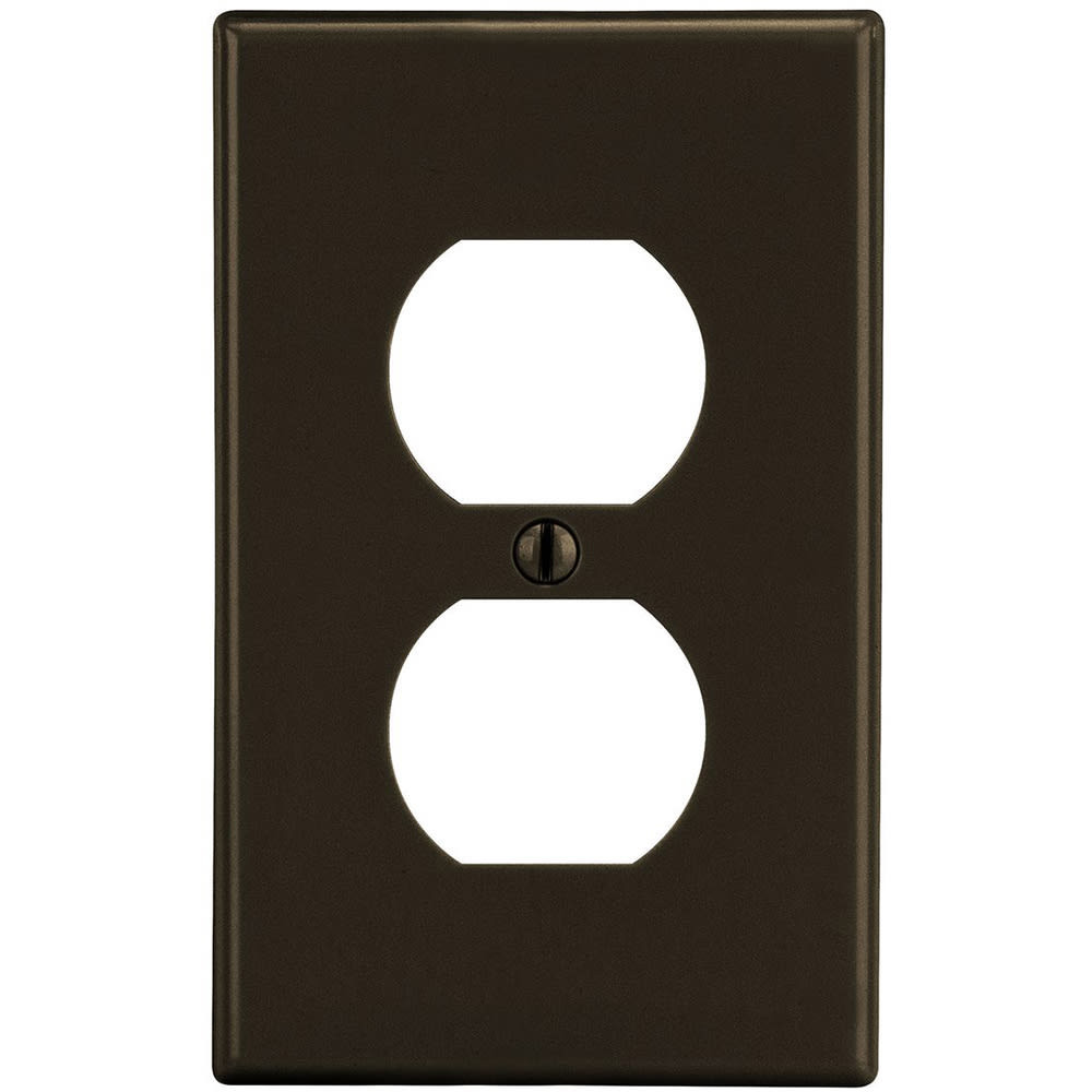 Hubbell Wiring Device-Kellems - P8 - Wall Plate, 1-G, 1) Dup, Br - RS