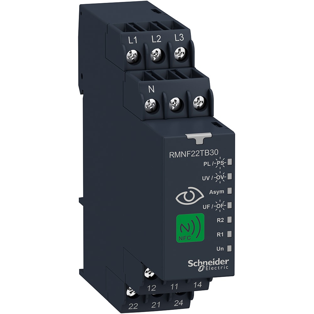 Schneider Electric - RMNF22TB30 - NFC 3-phase monitoring relay, 8 A ...