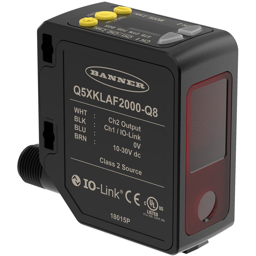 Banner Engineering - Q5XKLAF2000-Q8-JAM - Sensor, Laser, Jam Det, Adj ...