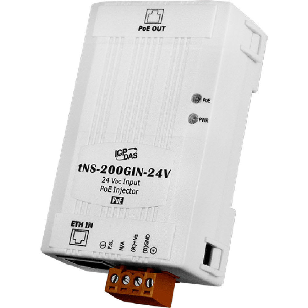ICP - tNS-200GIN-24V - Single Port PoE Injector, 24 VDC in, PoE power ...