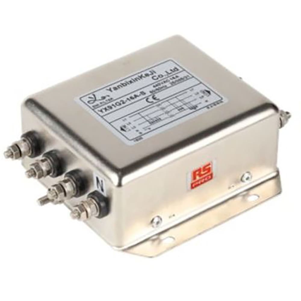 RS PRO - 2378751 - Chassis Mount 3 Phase Power Line Filter 16A 520VAC ...